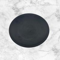 China Cafeterias Black Melamine Salad Plate Durable Imitation Porcelain for sale