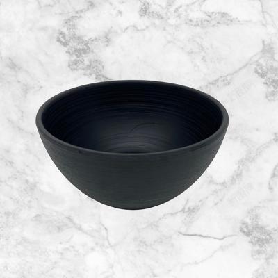 China Restaurant Melamine Rice Bowl Round Matte Black Bowl Dinnerware for sale