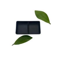 China Matte Black Camping Melamine Sauce Dish Double Lattice Soy Sauce Dishes FDA for sale