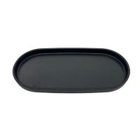 China 10'' Oval Melamine Salad Plate Matte Black Anti Scratch BSCI for sale