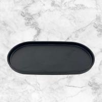 China Matte Black 11 Inch Melamine Salad Plate Dinnerware Oval Shape Plates for sale