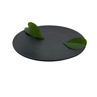 China 8'' Hotel Round Melamine Dinnerware Durable Matte Black Salad Plates CE for sale