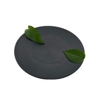 China 8'' Hotel Round Melamine Dinnerware Durable Matte Black Salad Plates CE for sale