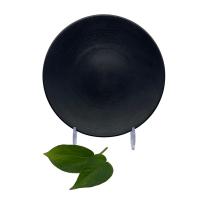 China 8'' Hotel Round Melamine Dinnerware Durable Matte Black Salad Plates CE for sale