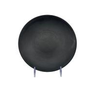 China Matte Black Round Plate Tasteless Melamine Plate Set Dinnerware for sale