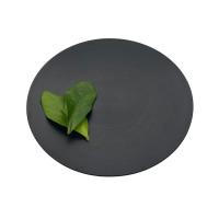 China Non Toxic Melamine Salad Plate 10 Inch Matte Black Round Plate for sale