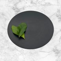China Non Toxic Melamine Salad Plate 10 Inch Matte Black Round Plate for sale