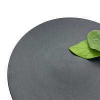 China Non Toxic Melamine Salad Plate 10 Inch Matte Black Round Plate for sale