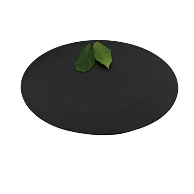 China Home Matte Black Melamine Plates Round Dinnerware Plate Set 13'' for sale