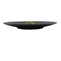 China Home Matte Black Melamine Plates Round Dinnerware Plate Set 13'' for sale
