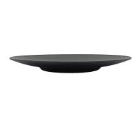 China Camping Matte Black Melamine Salad Plate 14'' Non Toxic Round for sale