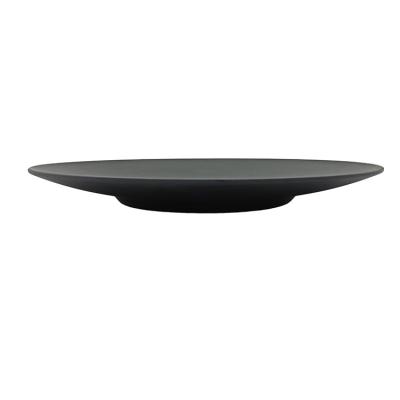 China Camping Matte Black Melamine Salad Plate 14'' Non Toxic Round for sale
