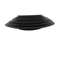 China Camping Matte Black Melamine Salad Plate 14'' Non Toxic Round for sale