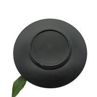 China Camping Matte Black Melamine Salad Plate 14'' Non Toxic Round for sale