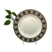 China Tasteless Round Melamine Plates 9 Inch Ripple Salad Plates Melamine for sale