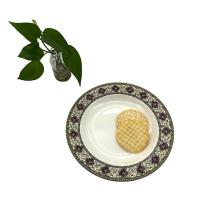 China Durable Melamine Round Plate Tasteless Ripple Dinnerware Salad Plate for sale