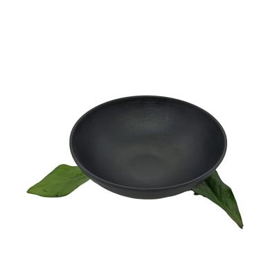 China 7'' Home Melamine Soup Bowl Dinnerware Matte Black Deep Round for sale