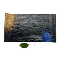 China ODM 16.2'' Melamine Black Rectangle Plate Galaxy Pattern FDA for sale
