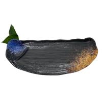China Half Moon Shape Melamine Dinner Plates Cafeterias Dinnerware for sale