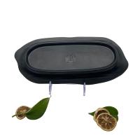 China Hot Pot Long Shape Melamine Dinner Plates With Stripe Texture for sale