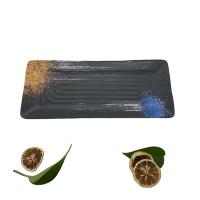 China 10.5'' Restaurant Melamine Dinnerware Matte Black Rectangle Shape Plate for sale