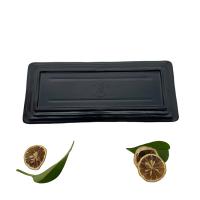 China 10.5'' Restaurant Melamine Dinnerware Matte Black Rectangle Shape Plate for sale