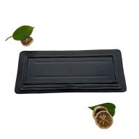 China Restaurant Melamine Rectangle Plates Smooth Melamine Matte Black Dinner Plates for sale