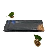 China Black Melamine Restaurant Plates Dinnerware Melamine Rectangle Shape Plate for sale