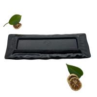 China Black Melamine Restaurant Plates Dinnerware Melamine Rectangle Shape Plate for sale
