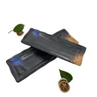 China Black Melamine Restaurant Plates Dinnerware Melamine Rectangle Shape Plate for sale