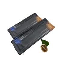 China Black Melamine Restaurant Plates Dinnerware Melamine Rectangle Shape Plate for sale