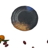 China Restaurant Personalised Melamine Round Plate Anti Scratch Galaxy Pattern for sale