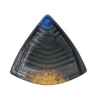 China Irregular Triangle Melamine Sushi Plate Black Color Food Serving for sale