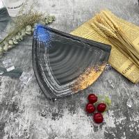 China Irregular Triangle Melamine Sushi Plate Black Color Food Serving for sale