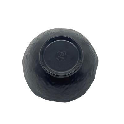 China Custom Logo Available Melamine Rice Bowl Non Toxic Black And Matt Color for sale
