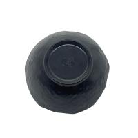 China Large Irregular Shape Melamine Serving Bowl Black Color With Swell Pattern for sale