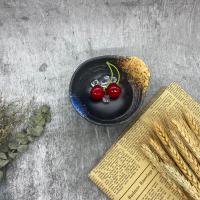 China 4.3 Inch Joystick Dish With Handle Non-Toxic Dishwasher Black And Matt Sauce Dish for sale