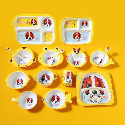 China Melamine Childrens Dinner Set With Plates Bowls And Cups Eco Friendly Food Grade for sale