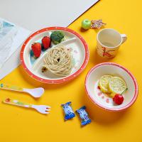 China Bamboo Fiber Childrens Dinner Set With Cute Animal Design And FDA Level for sale