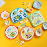 China Bamboo Fiber Childrens Dinner Set With Cute Animal Design And FDA Level for sale