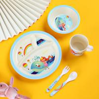 China Cute Cartoon Children'S Melamine Dinnerware Set Plate Bowl And Cup BPA Free for sale