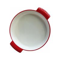 China Restaurant Dinnerware Serving 10inch Cheap Bulk White Melamine Deep Plate Casserole With Handle for sale