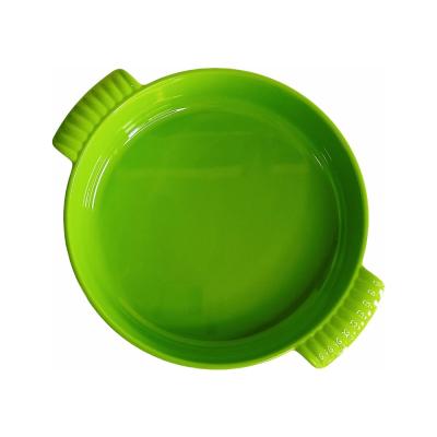 China Restaurant Dinnerware Serving 10inch Cheap Bulk White Melamine Deep Plate Casserole With Handle for sale
