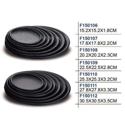 China Temperature Resistant and Durable Matte Black Dinnerware Plates with Melamine for sale