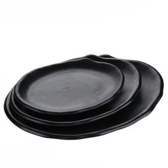 China Enhance Your Dining Experience with Matte Black Melamine Dinnerware Plates for sale