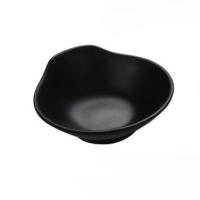 China Stain-Resistant Matte Black Melamine Salad Bowl with High Fade Resistance for sale