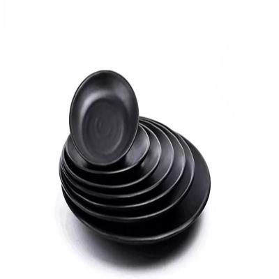China Tasteless Melamine Soup Bowl Matte Black Series For Restaurants for sale