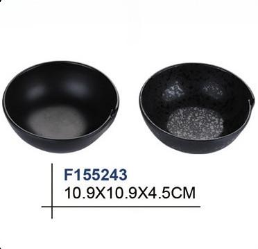 China Microwave Safe Black Melamine Soup Bowl For Restaurants for sale