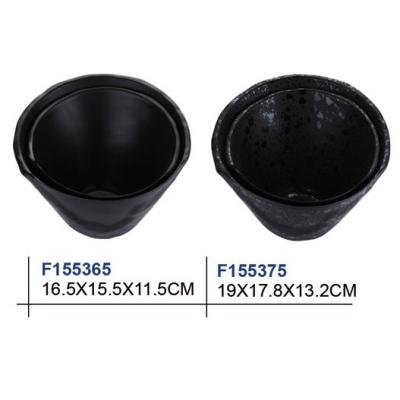 China 9 Inch Black Melamine Rice Bowl in Glaxy Series with Custom Pattern for sale