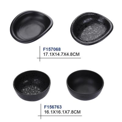 China Premium Quality Matte Black Melamine Dinner Bowl BPA Free for Stylish Dining for sale